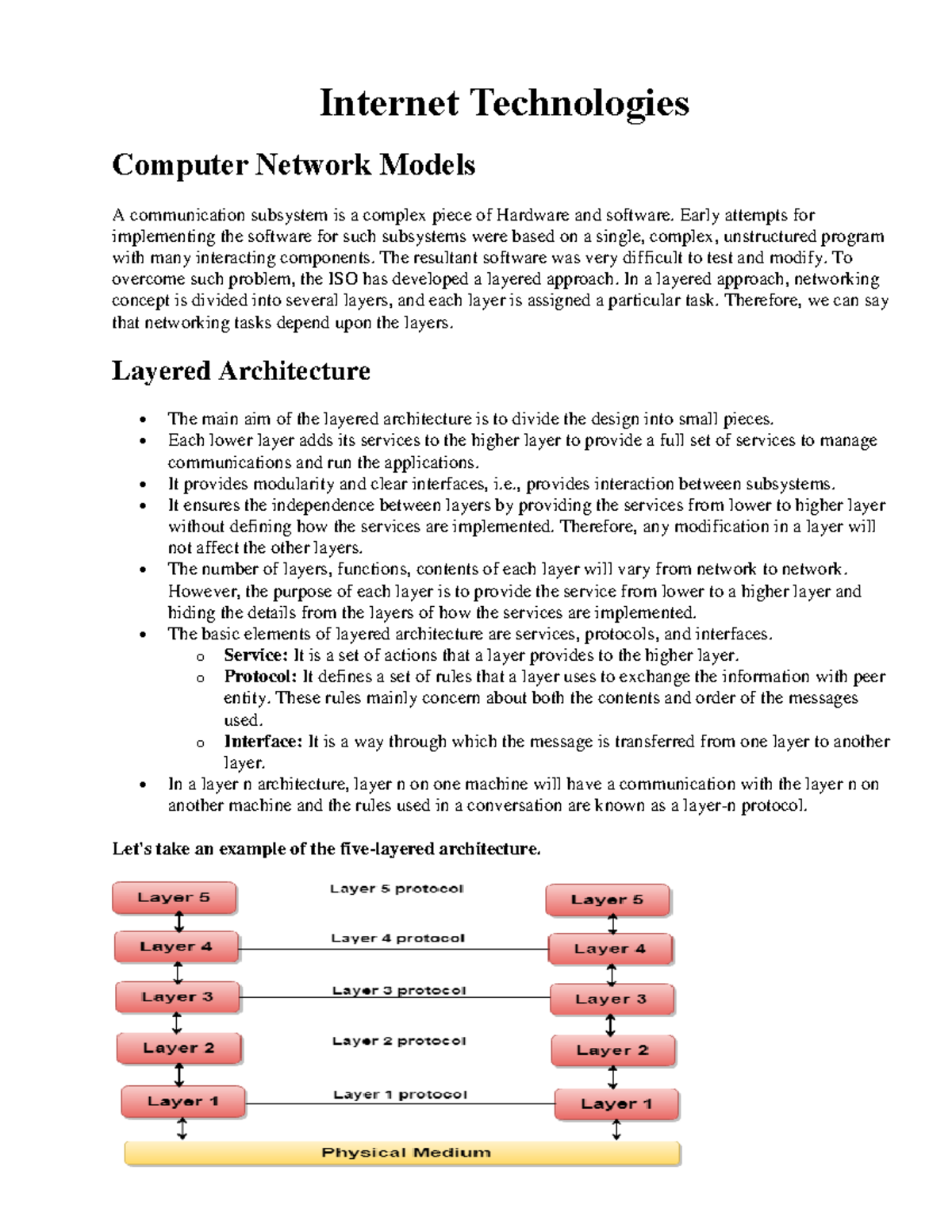 Internet Technologies - Internet Technologies Computer Network Models A ...