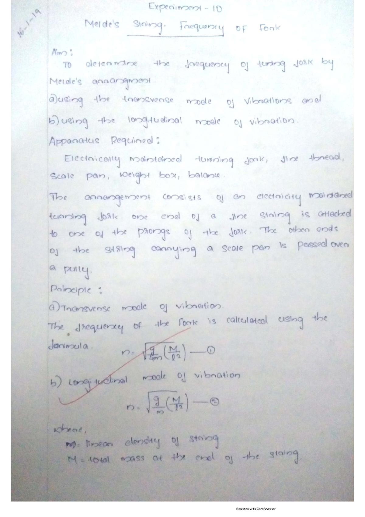 Meldes string Experiment - chemistry - Studocu