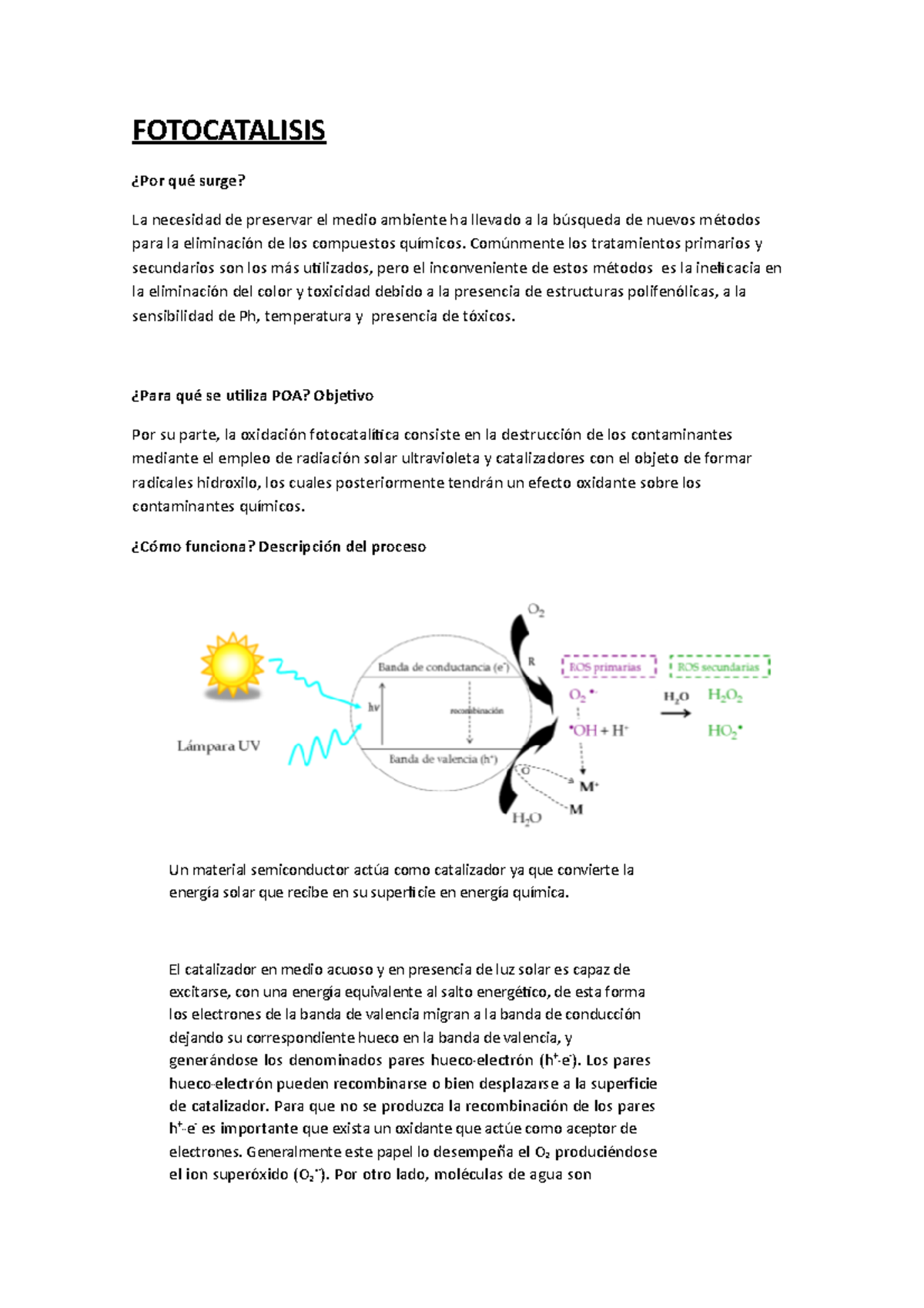 Fotocatalisis - FOTOCATALISIS ¿Por qué surge? La necesidad de preservar ...
