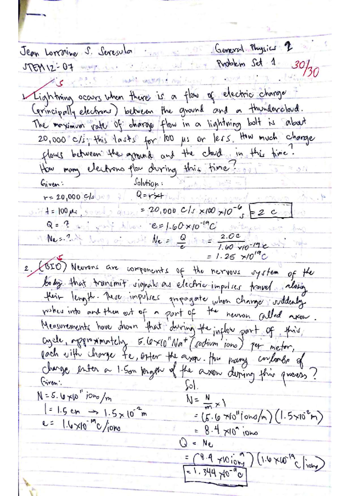 PHYSICS 2 PROB SET 1 - Science Technology Information Technology - Studocu