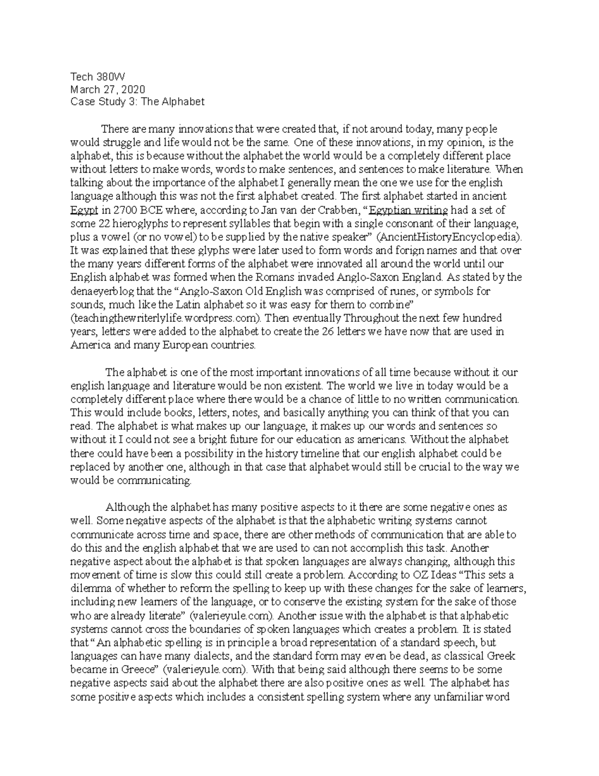 Tech 380W case study 3 - Grade: A - Tech 380W March 27, 2020 Case Study ...