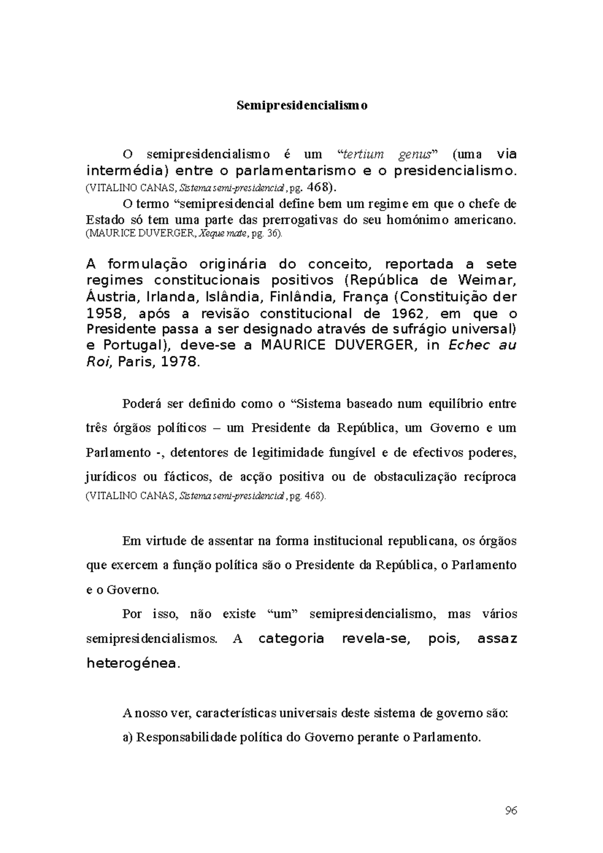 Sistema semipresidencial - DC I - Semipresidencialismo O ...