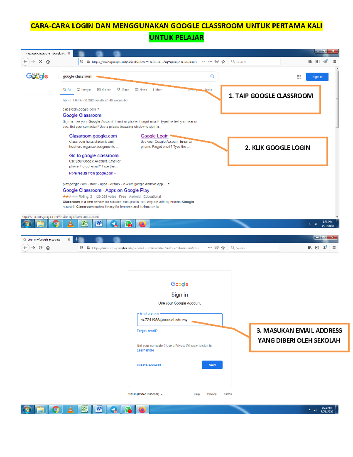 Manual Login Google Classroom - CARA-CARA LOGIN DAN MENGGUNAKAN GOOGLE ...