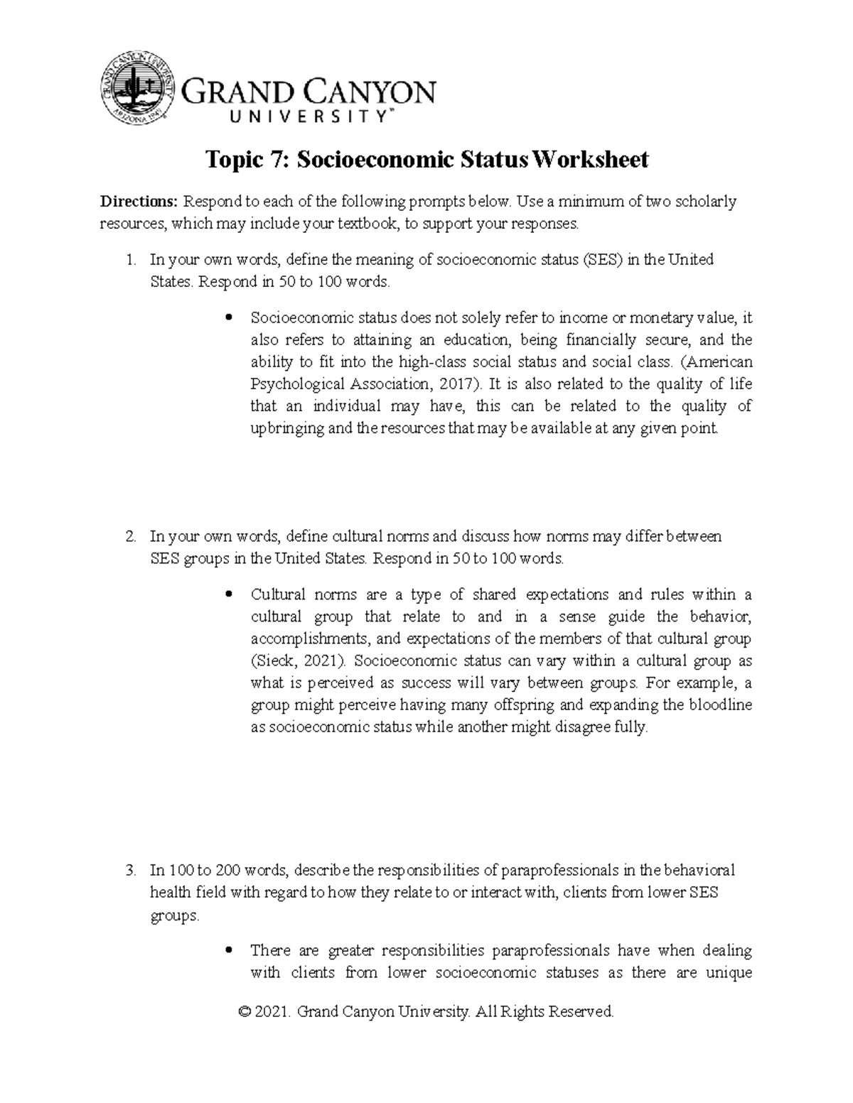 BHS 330 RS T7 SESWorksheet - Topic 7: Socioeconomic Status Worksheet ...