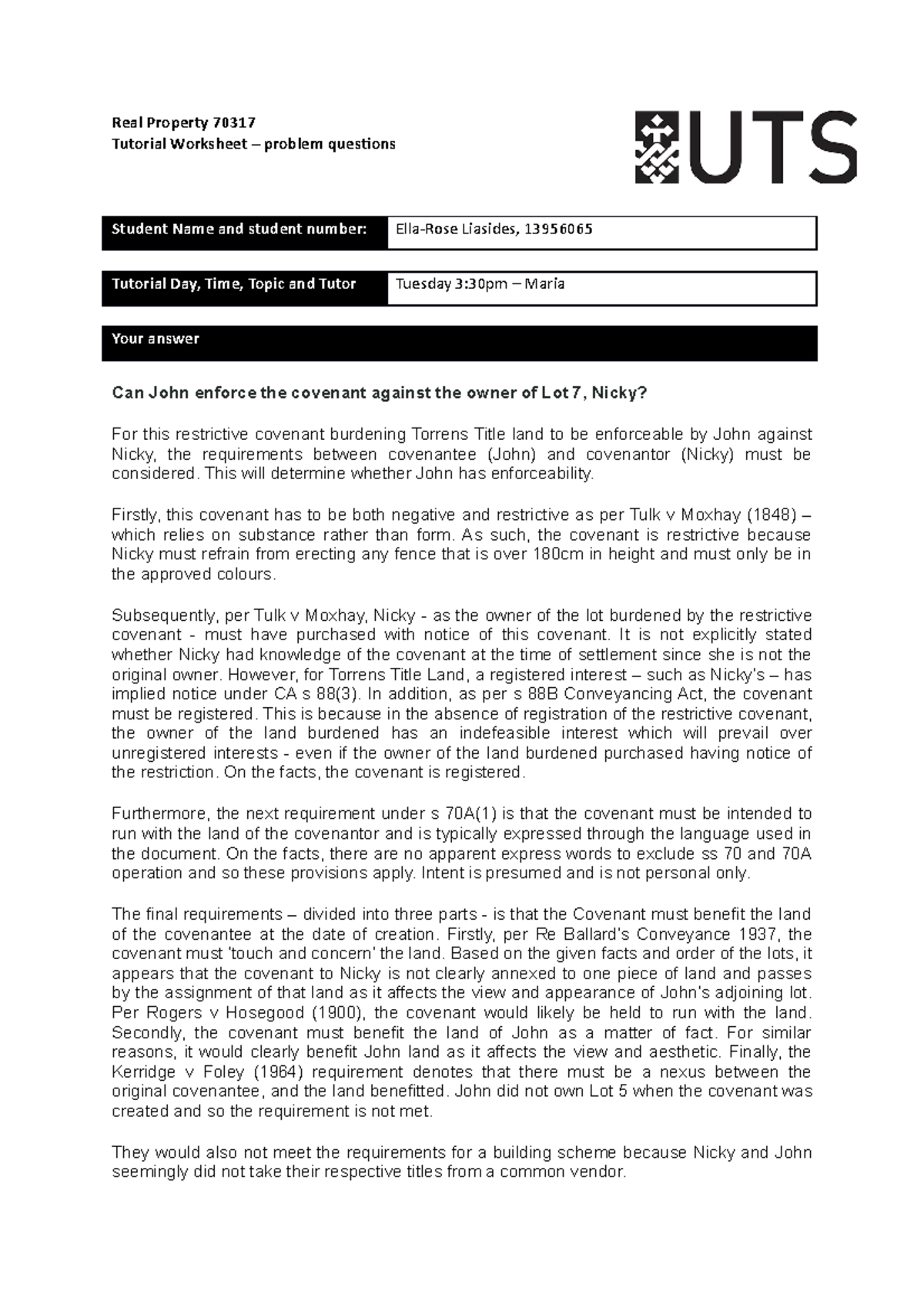 Tutorial Pre-Preparation Worksheet 2021 v 3 - Real Property 70317 ...