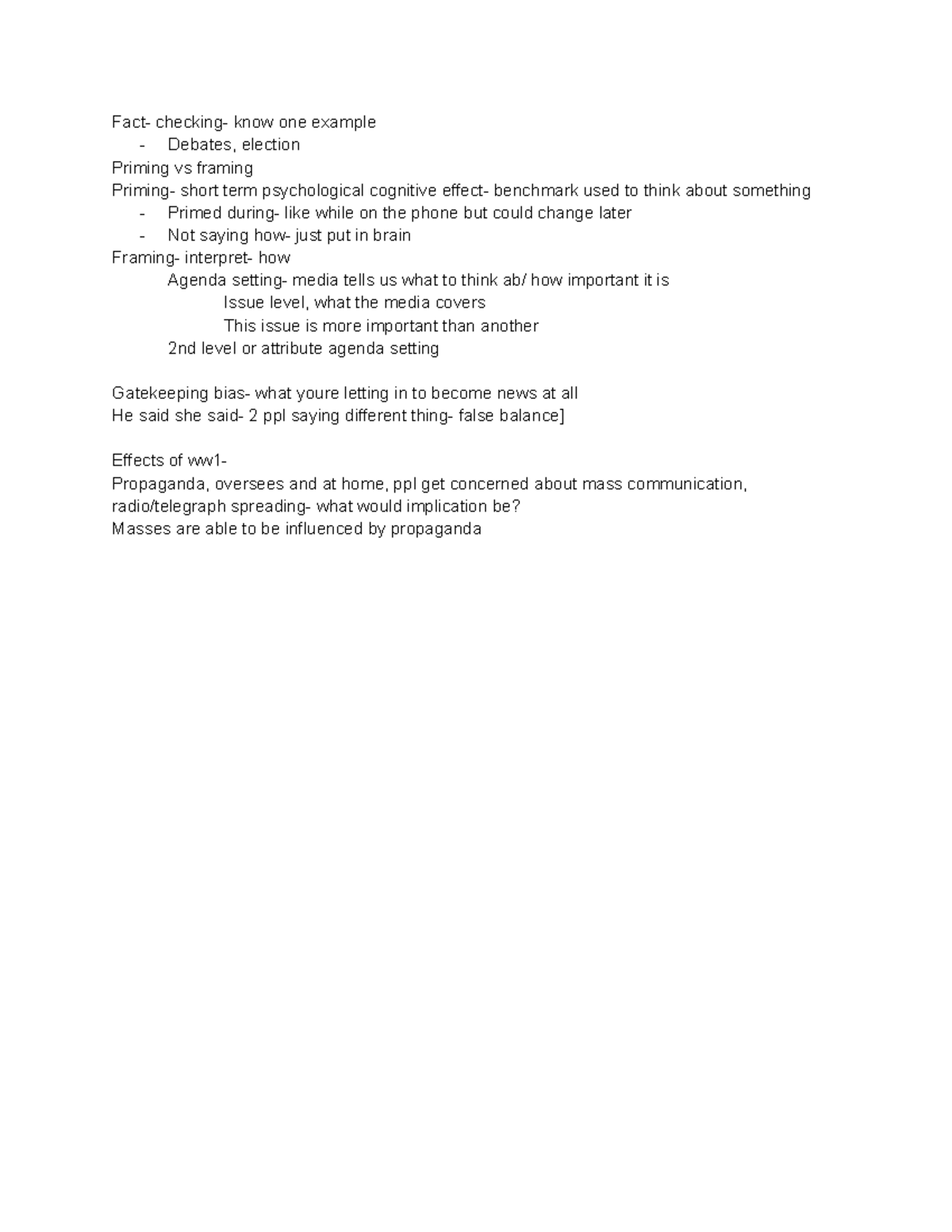 Exam 1 Review - Fact- checking- know one example - Debates, election ...