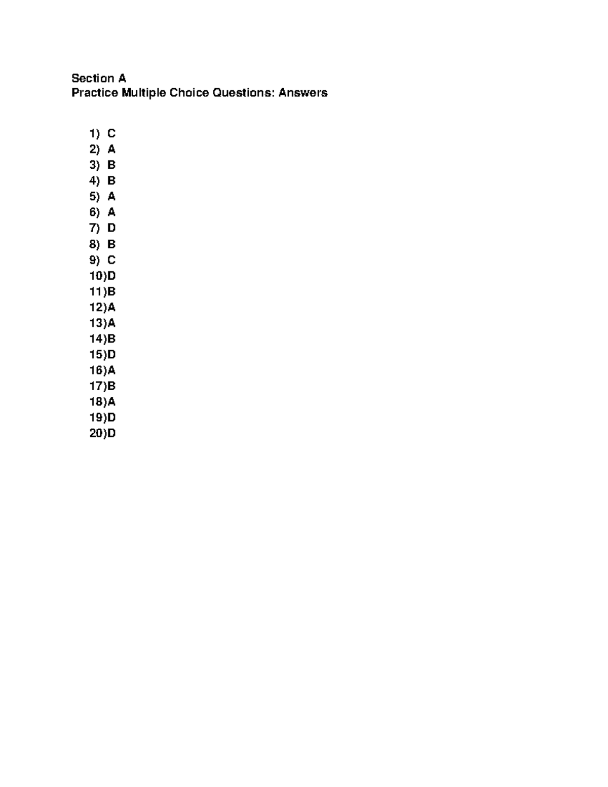 Answers LAW - law - Section A Practice Multiple Choice Questions ...