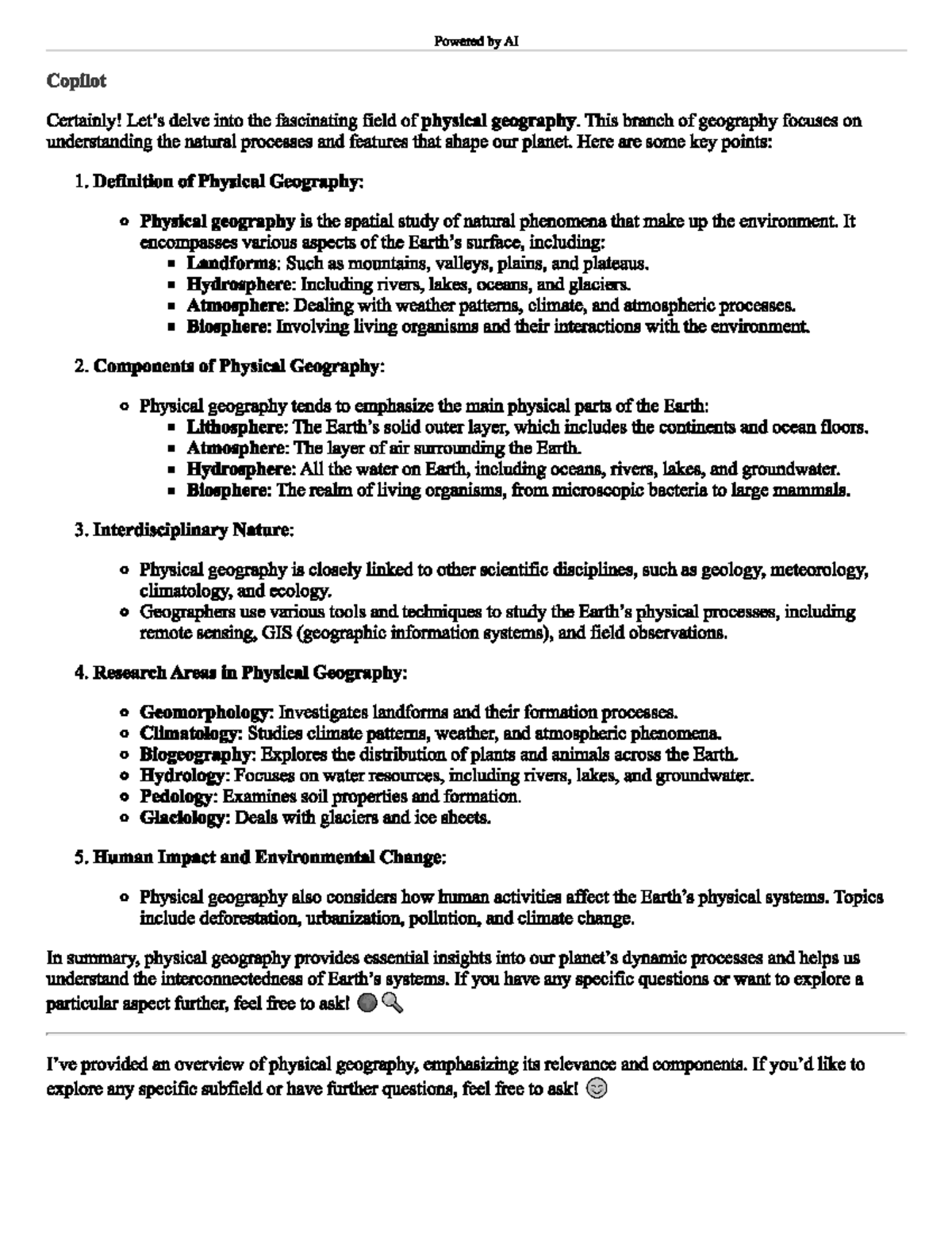 Analysis of physical Geography - Introduction to human geography - Studocu