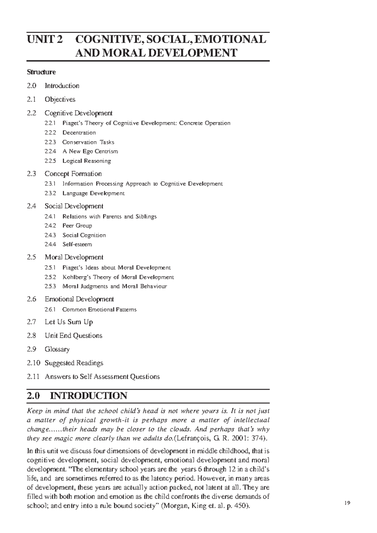 Unit-2 - Psychology - 1 9 UNIT 2 COGNITIVE, SOCIAL, EMOTIONAL AND MORAL ...