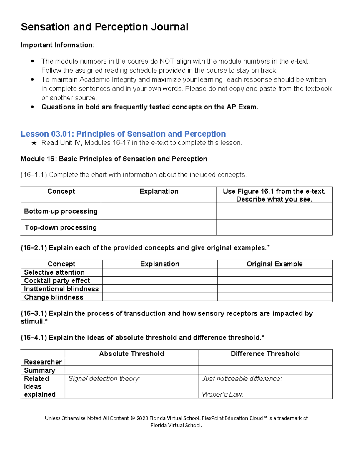 Sensation and perception journal - Sensation and Perception Journal ...