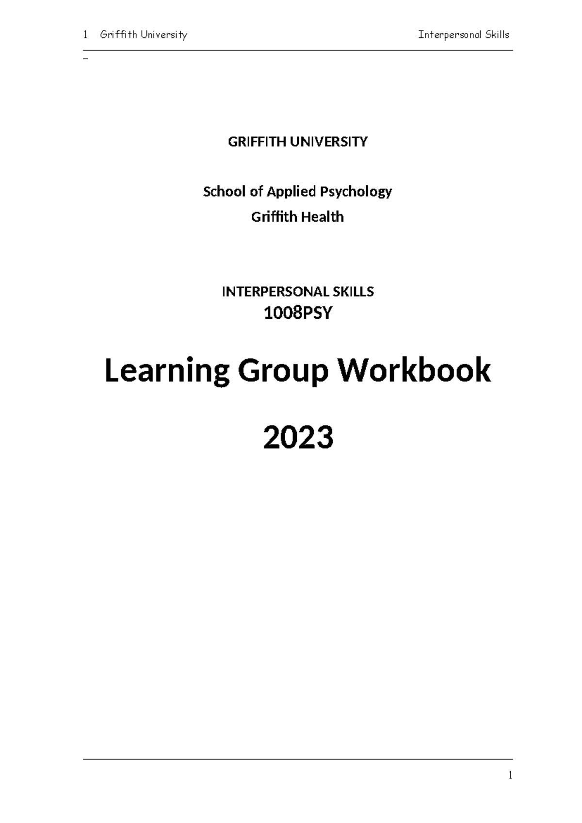 2023 learning group workbook - GRIFFITH UNIVERSITY School of Applied ...