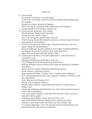 Hist 1301 studocu flashcards - History 130: Flashcards review test A. B ...