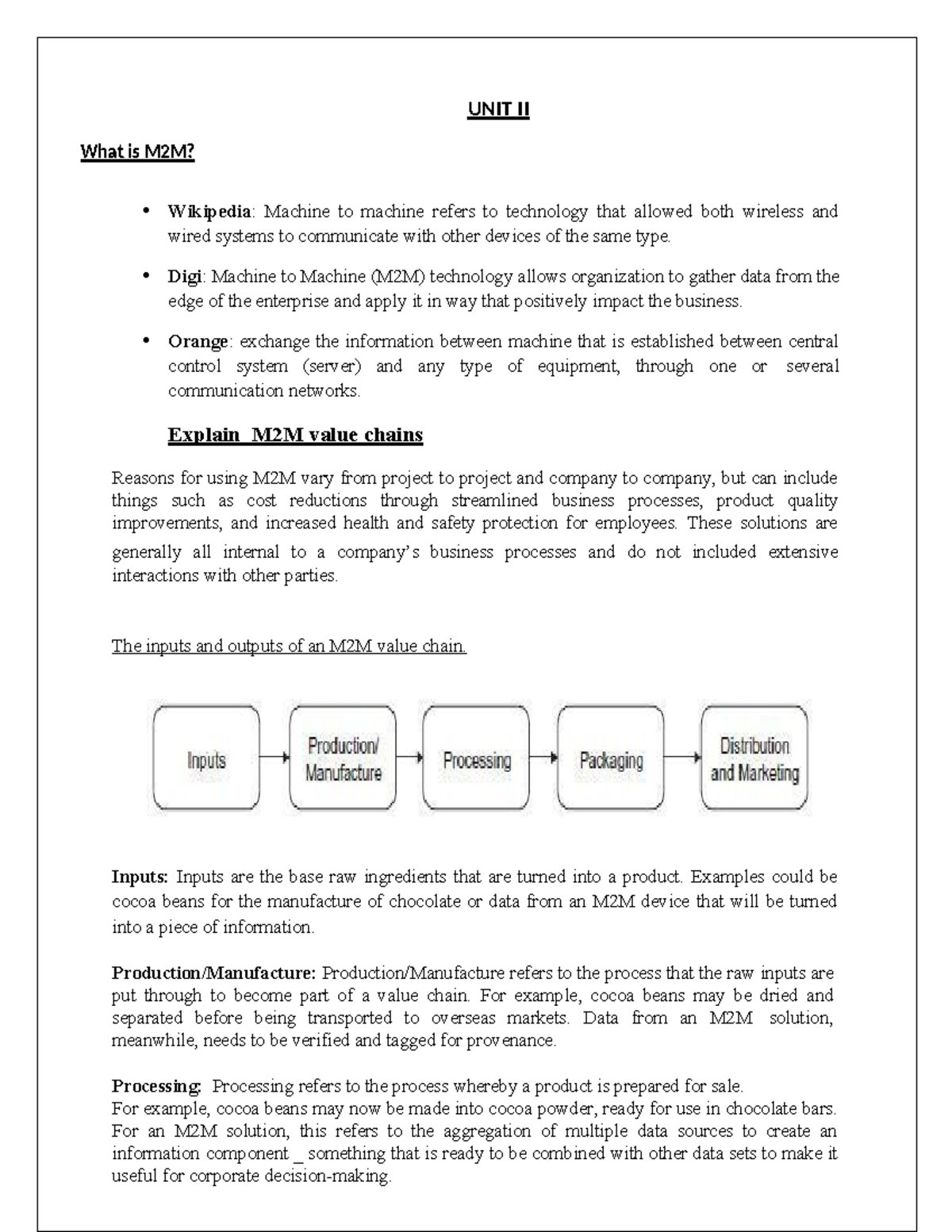 Unit 2 iot notes - UNIT II What is M2M? • Wikipedia: Machine to machine ...
