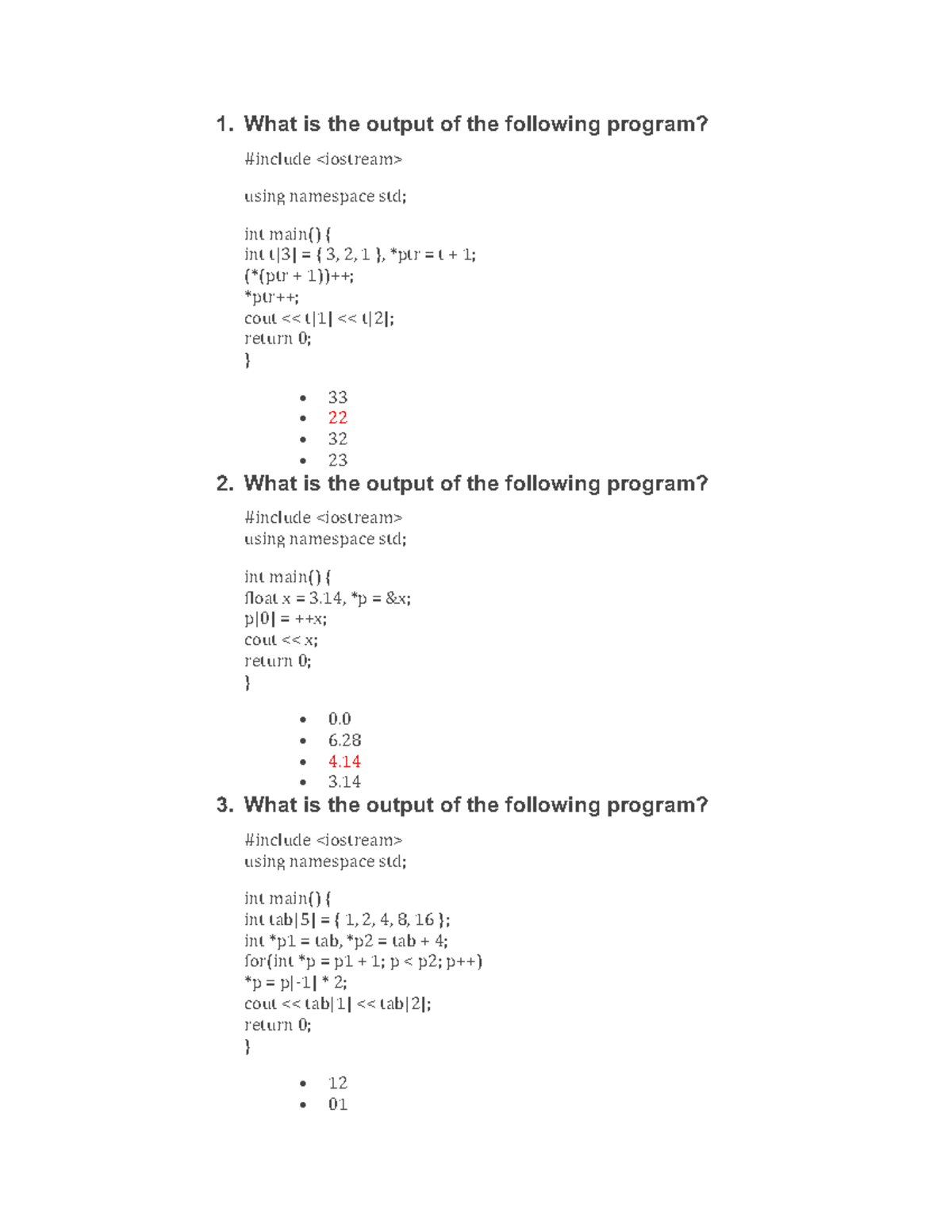 C3Exam Examen Practico - 1. What is the output of the following program ...