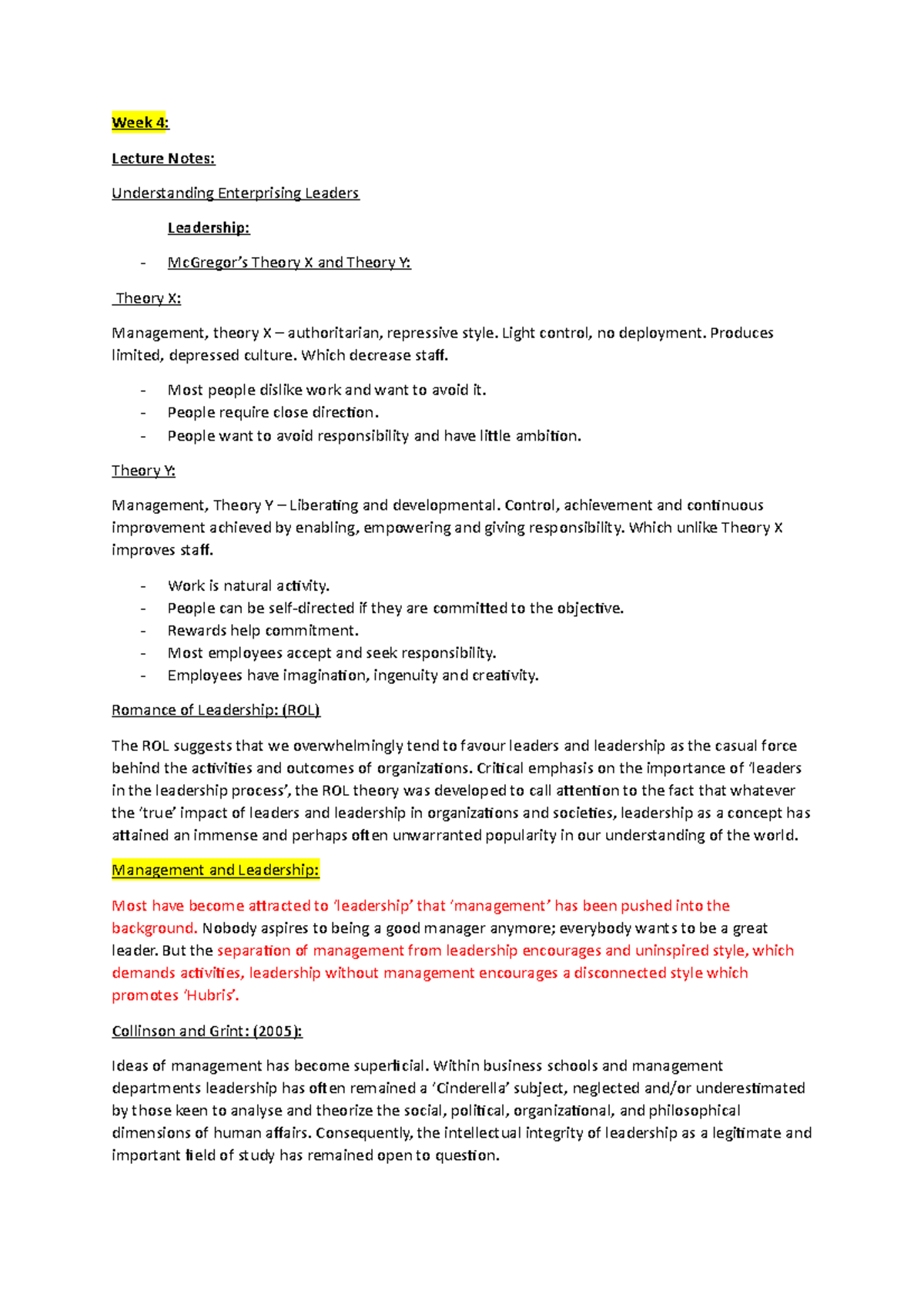 Week 4 Lecture Notes - Week 4 : Lecture Notes: Understanding ...