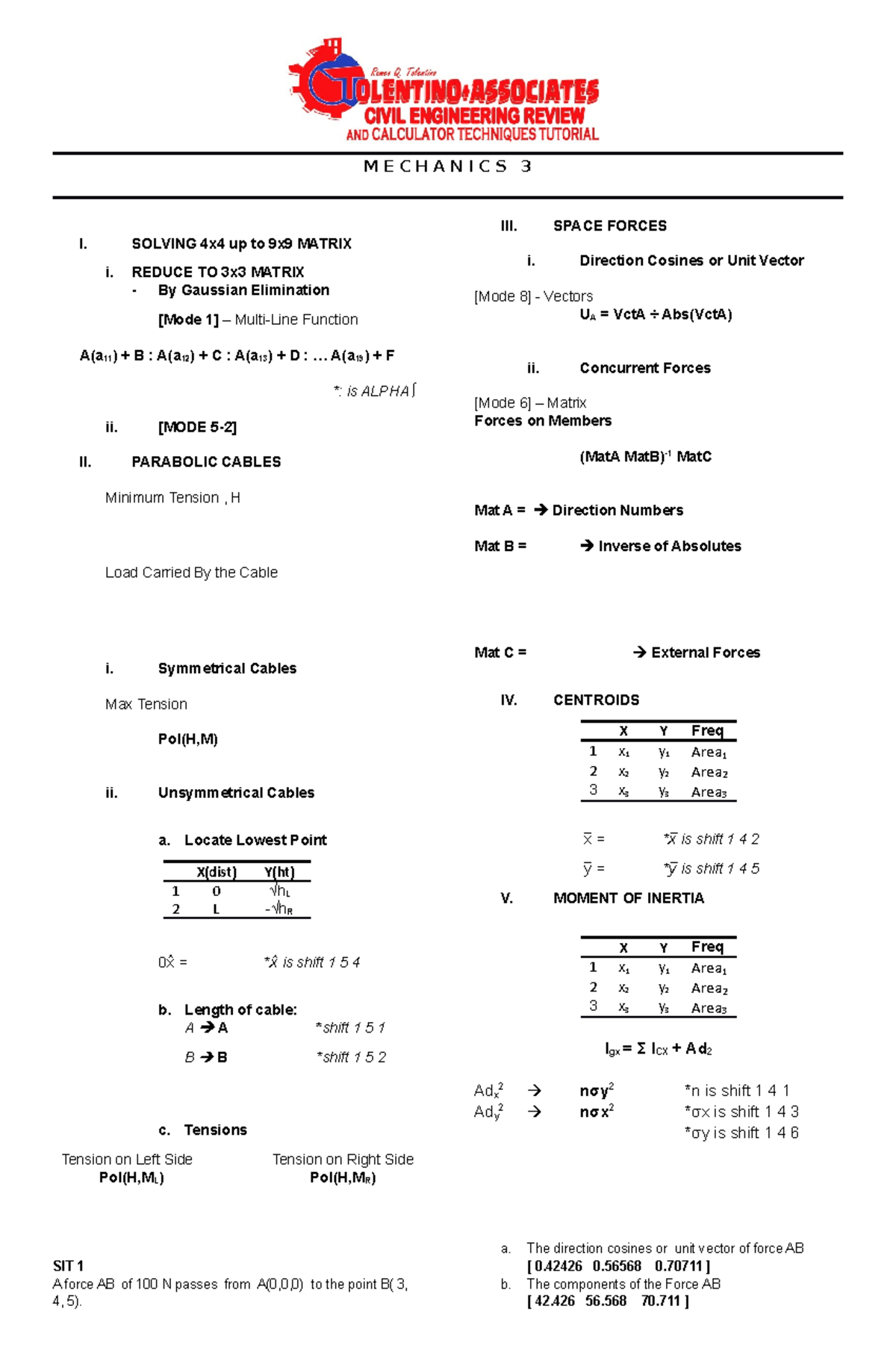 Mechanics-3 - mathematics and engineering notes and review materials ...
