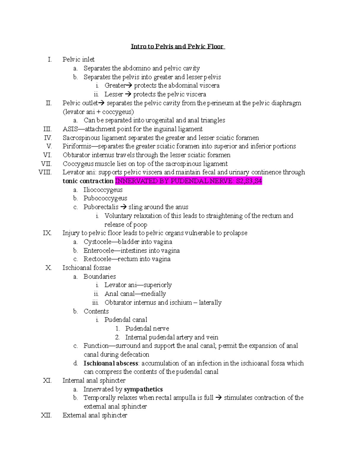 Anatomy Block 3 Notes - EXSS 175 - UNC Chapel Hill - Studocu