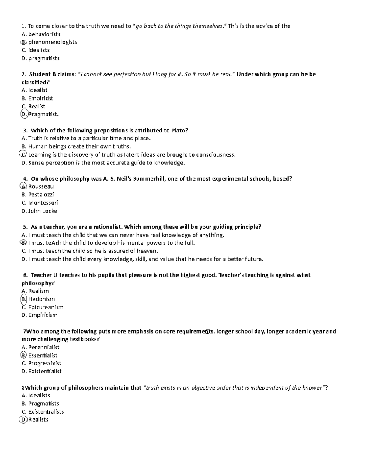 11-Prof-Ed - LET REVIEW MATERIALS - To come closer to the truth we need ...