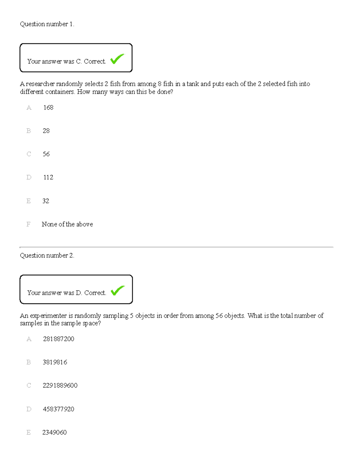 Quiz 01 - ccs quiz 01 - Question number 1. Your answer was C. Correct ...