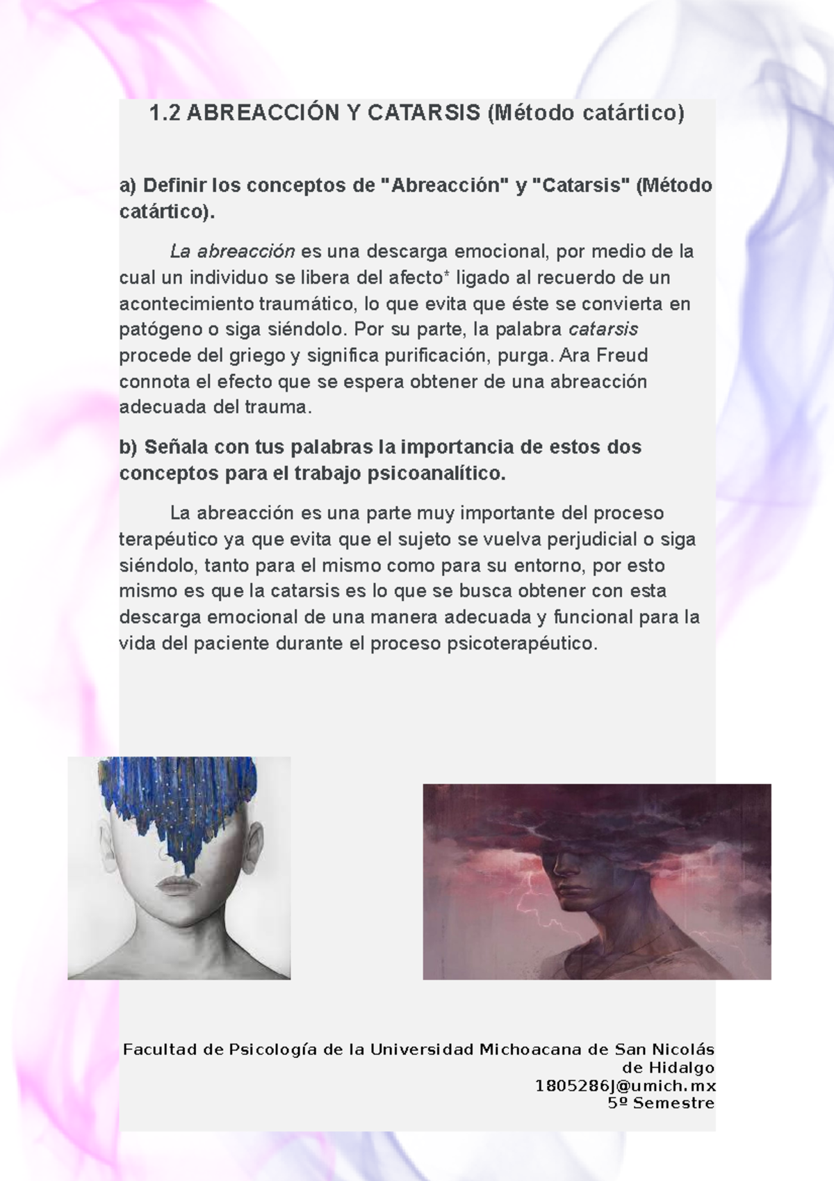 Abreaccion-Catarsis - Trabajo de clase sobre los conceptos de ...
