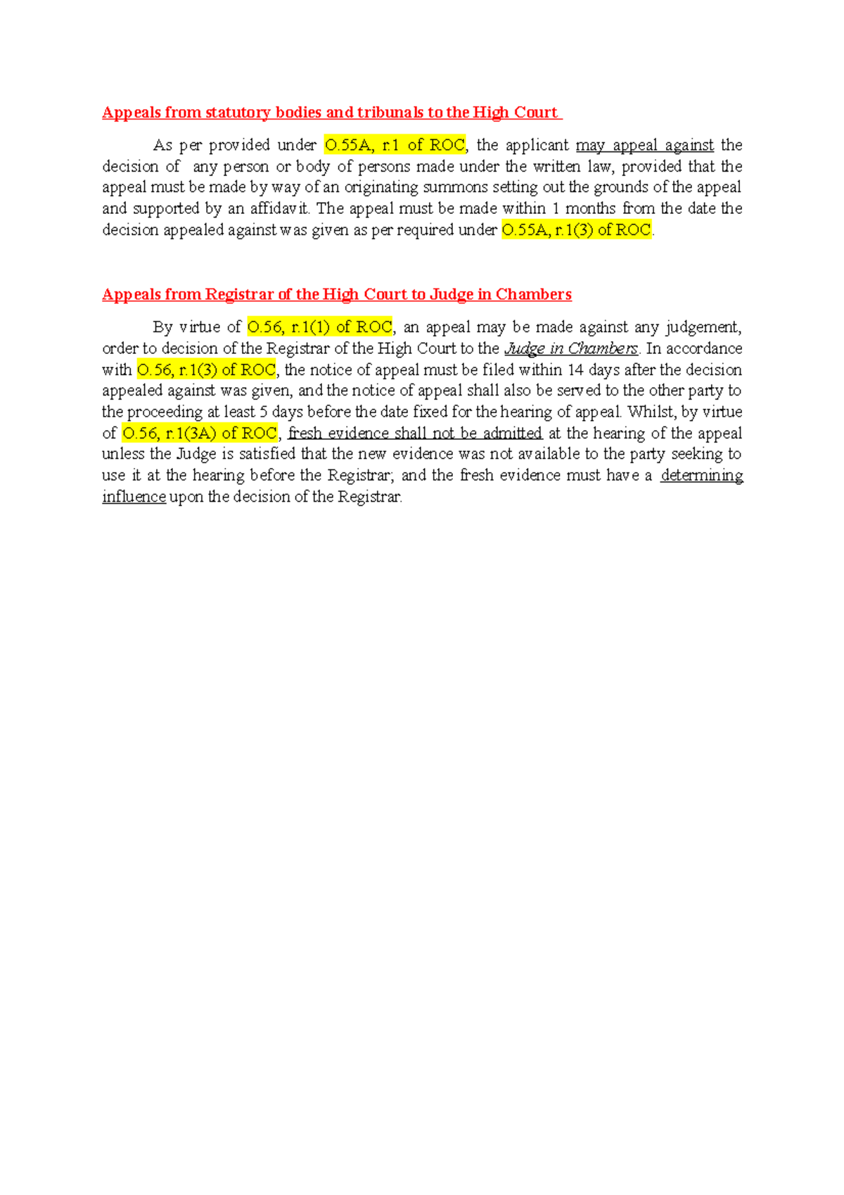 Appeals from statutory bodies and tribunals to the High Court - The ...