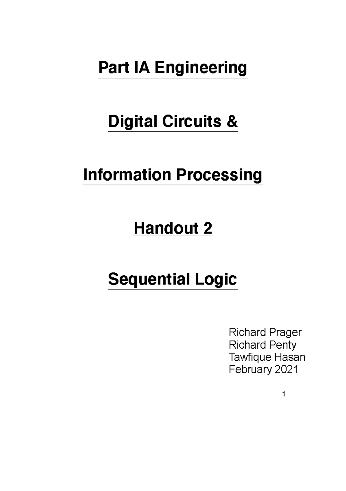 2 Sequential Logic Annotated - Part IA Engineering Digital Circuits ...