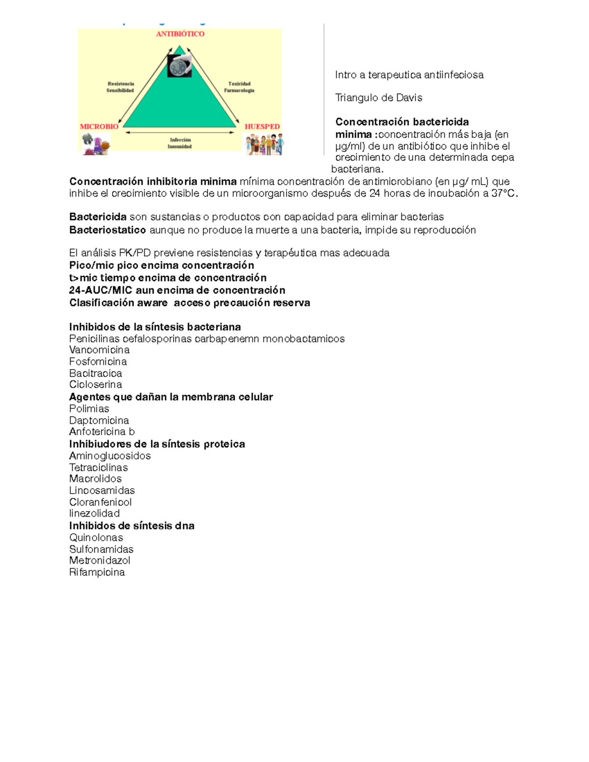 Word - Intro a terapeutica antiinfeciosa Triangulo de Davis ...