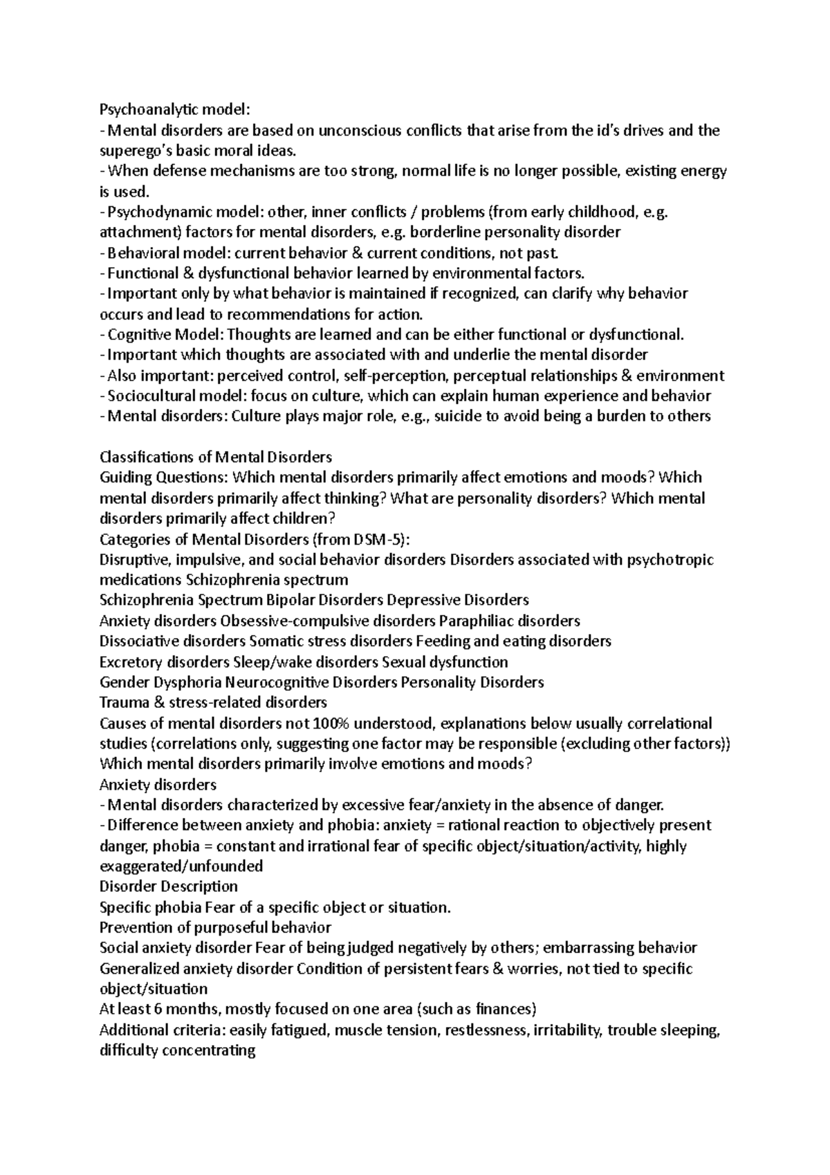 Psychoanalytic model - General Psychology II - Psychoanalytic model ...