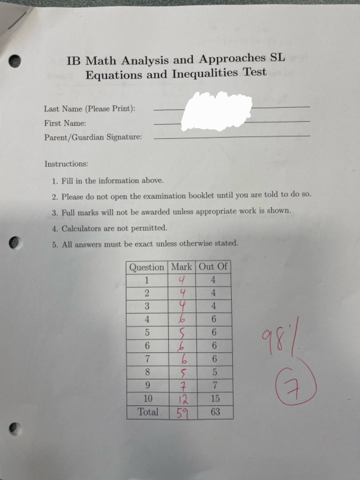 E I SL Test 1 - Practice test to simulate IB exams - • ammonia - Studocu