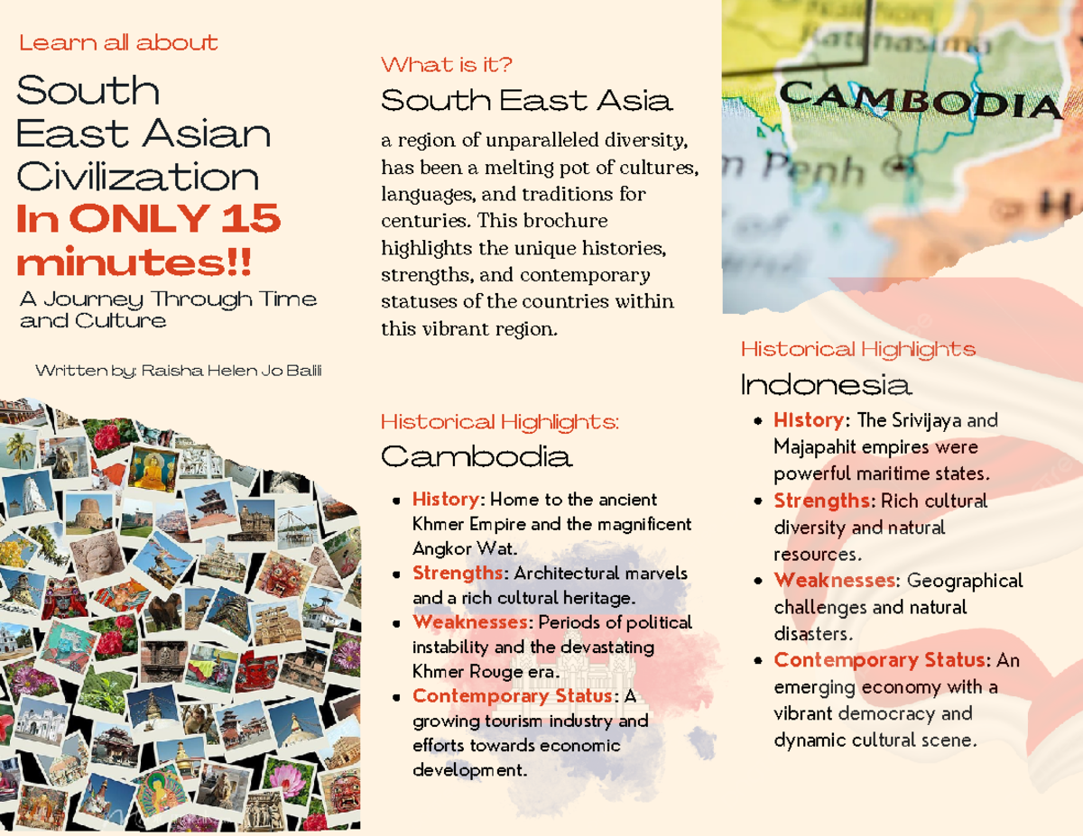 Southeast Asian Brochure - Historical Highlights: South East Asia Cambodia Indonesia History ...