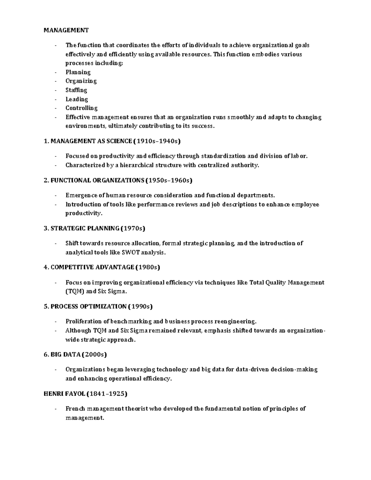 Orgma - Organization and Management Chapter 1 - 5 - MANAGEMENT The ...