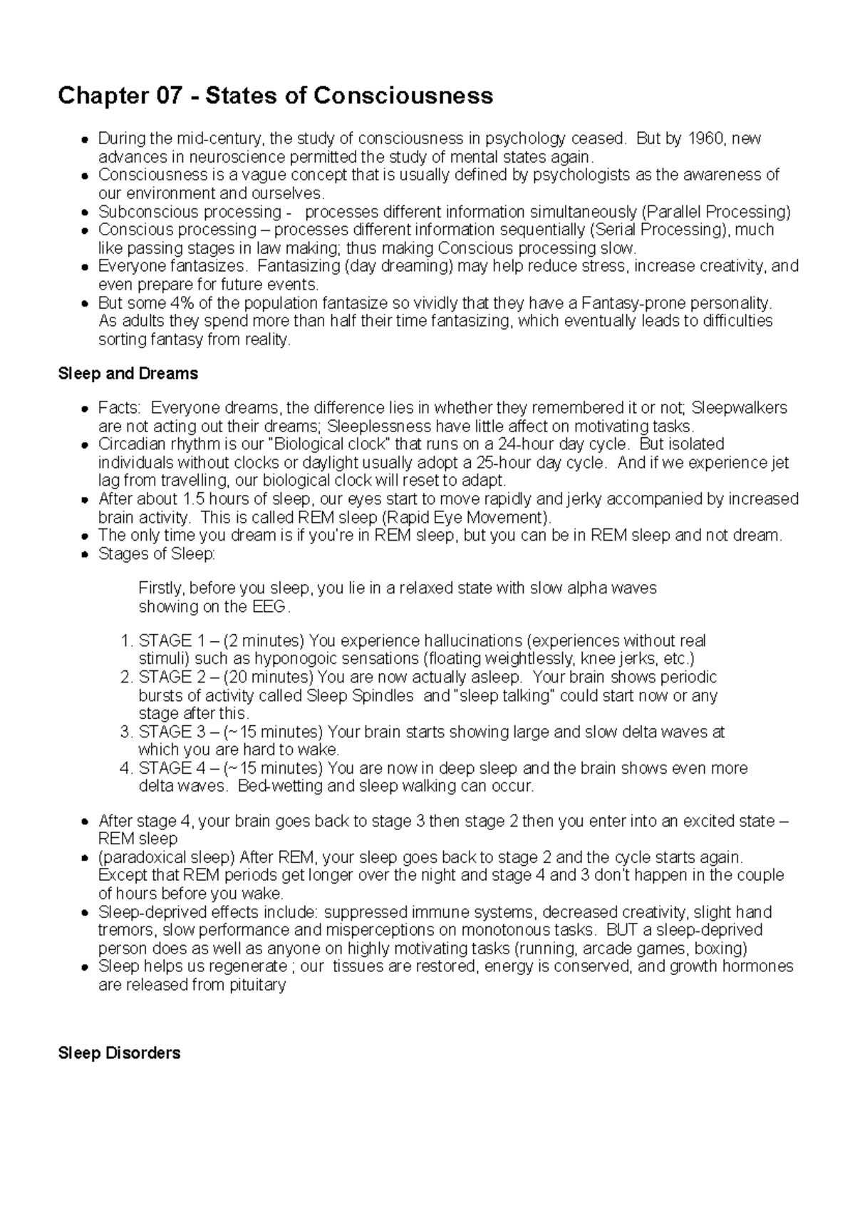 Chapter 07 - States of Consciousness - Chapter 07 - States of ...