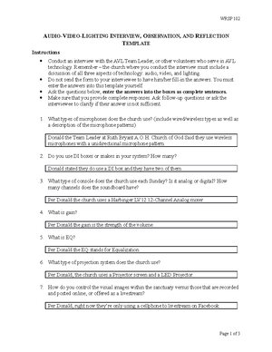 Reading Reflection Instructions Onlyyyy - WRSP 101 READING REFLECTION ...