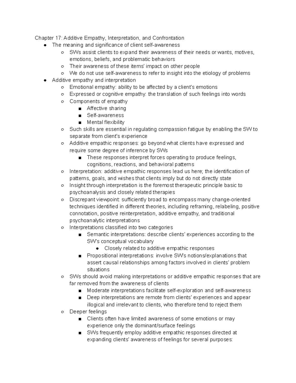 Chapter 17 Additive Empathy, Interpretation, and Confrontation - To ...