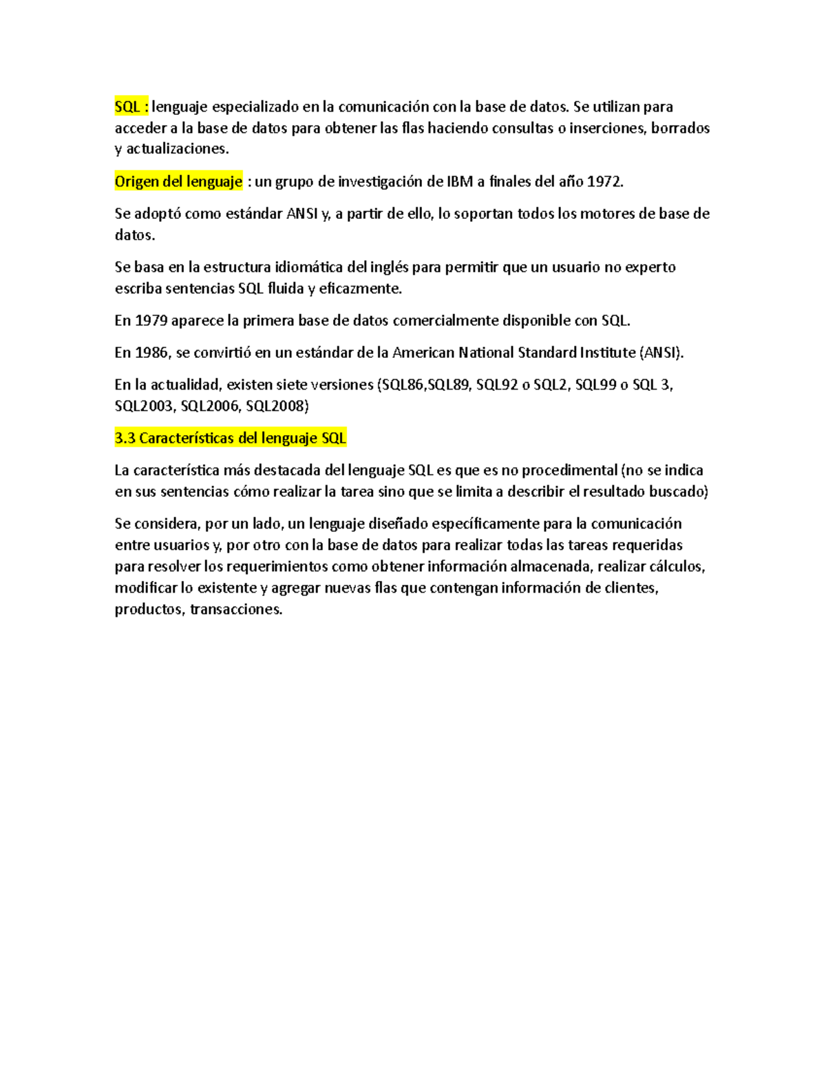 Modulo 3 Cap 3.1 3.2 3.3 Libro - SQL : lenguaje especializado en la ...