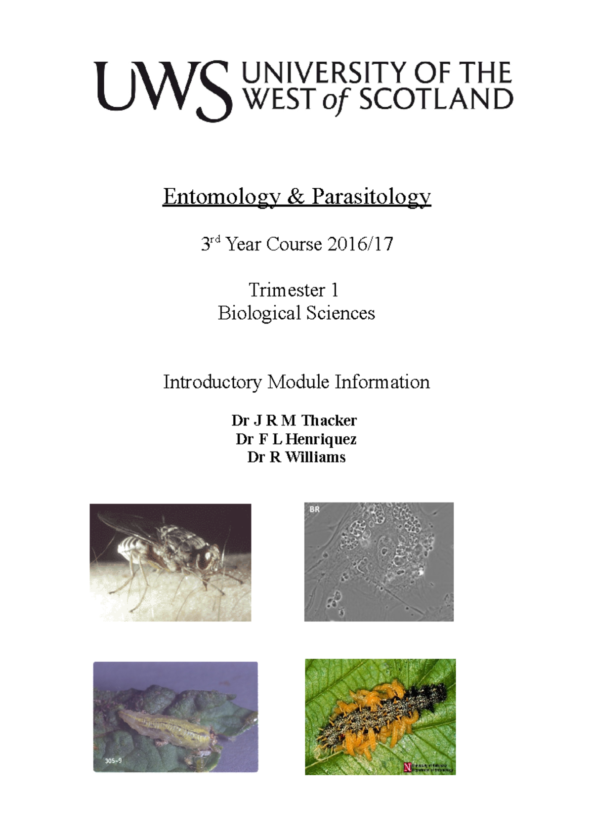 Entomology & Parasitology Course Manual - Entomology & Parasitology 3 ...
