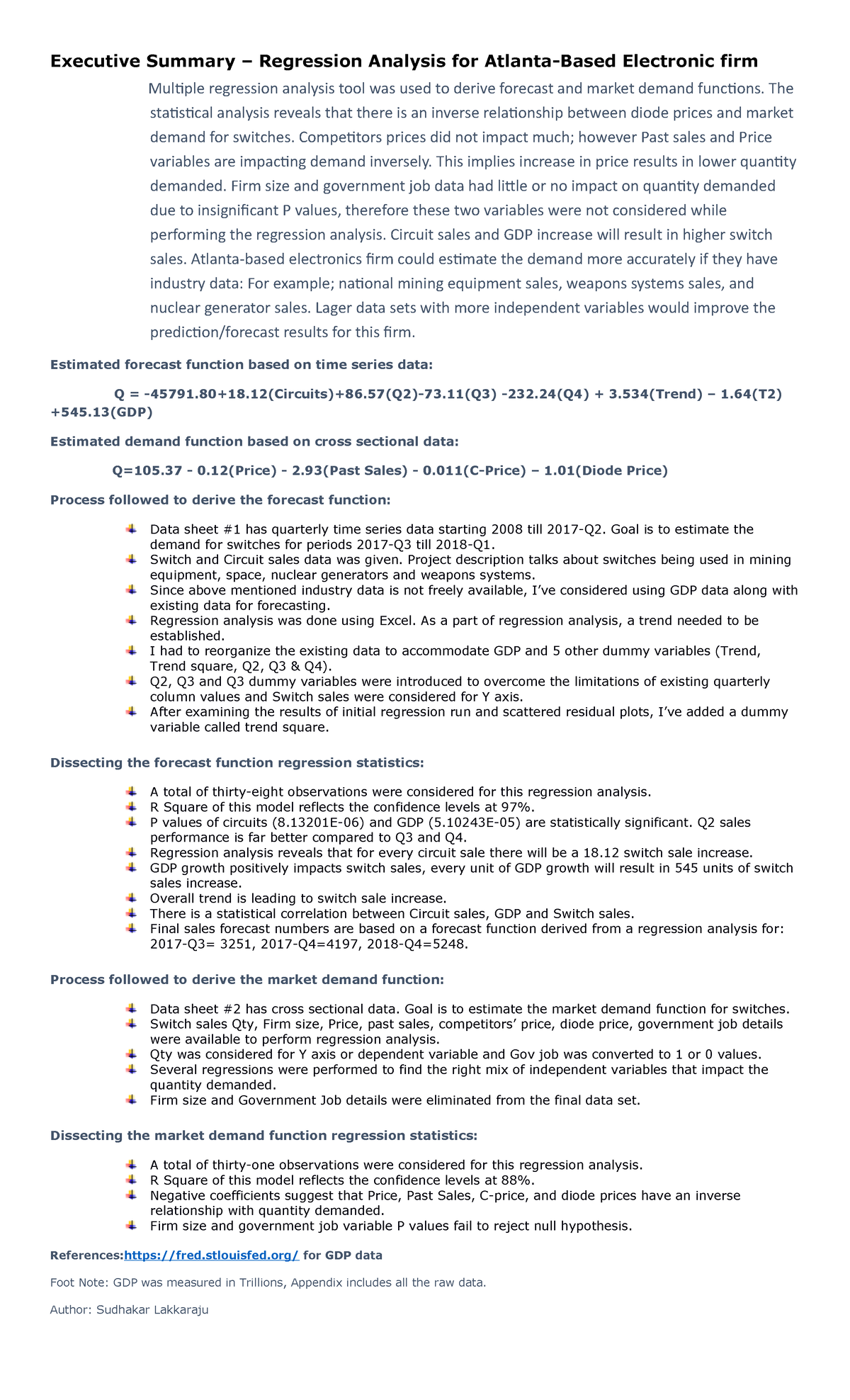 Executive Summary - The statistical analysis reveals that there is an ...