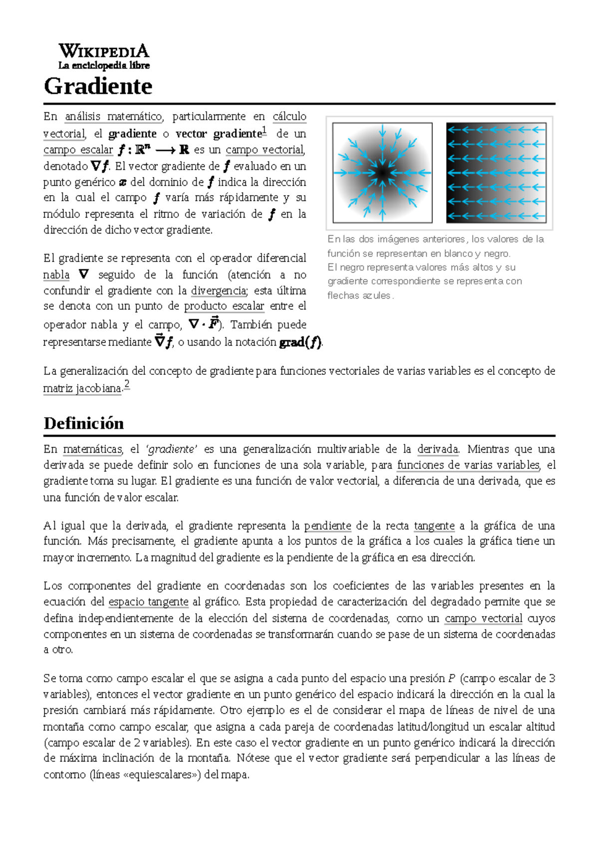 Gradiente - fwSC - En las dos imágenes anteriores, los valores de la ...