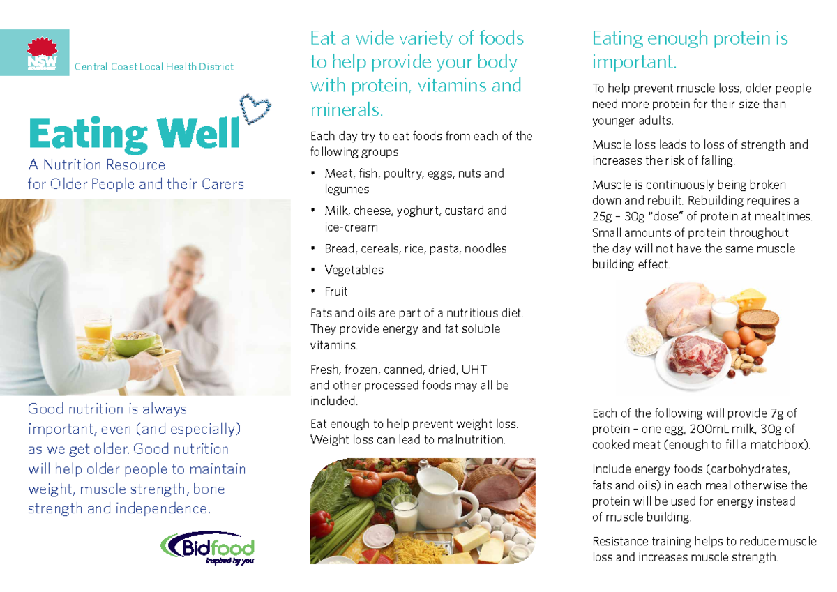 Eating Well Brochure - Eating Well A Nutrition Resource for Older ...