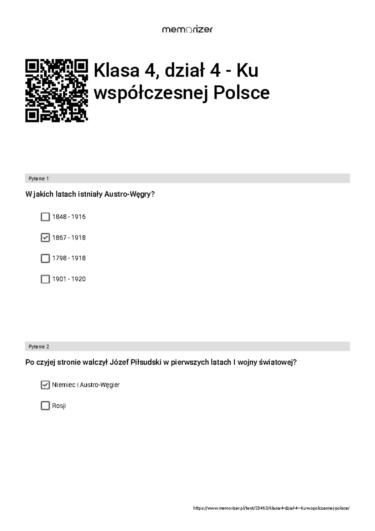 Klasa 4, dział 4 - Ku współczesnej Polsce - WYPEŁ Niony - Klasa 4 ...