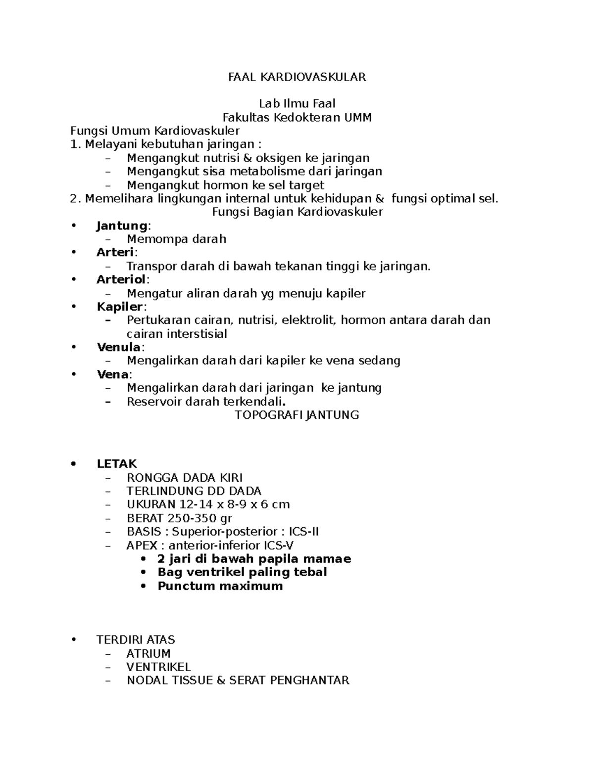 Fisiologi/Faal Kardiovaskular - FAAL KARDIOVASKULAR Lab Ilmu Faal ...