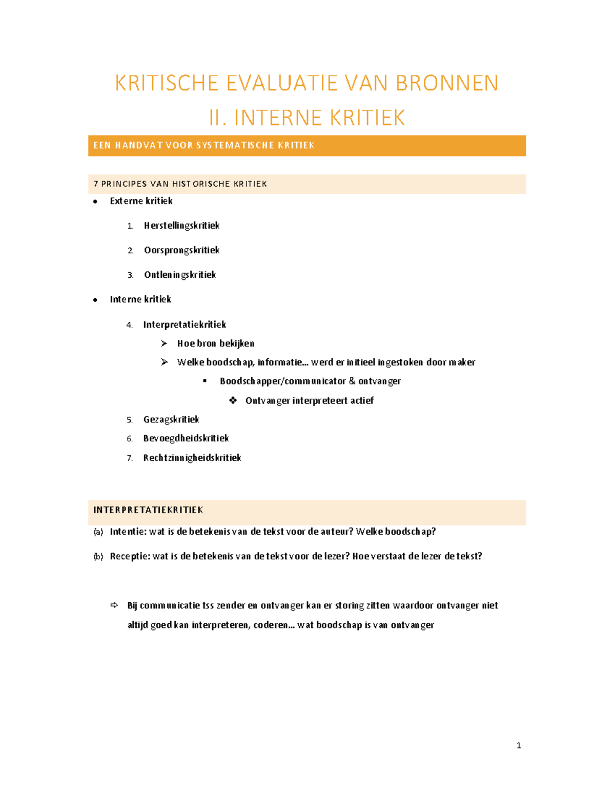 HK 5 - Notities powerpoint plus eigen notities - KRITISCHE EVALUATIE ...