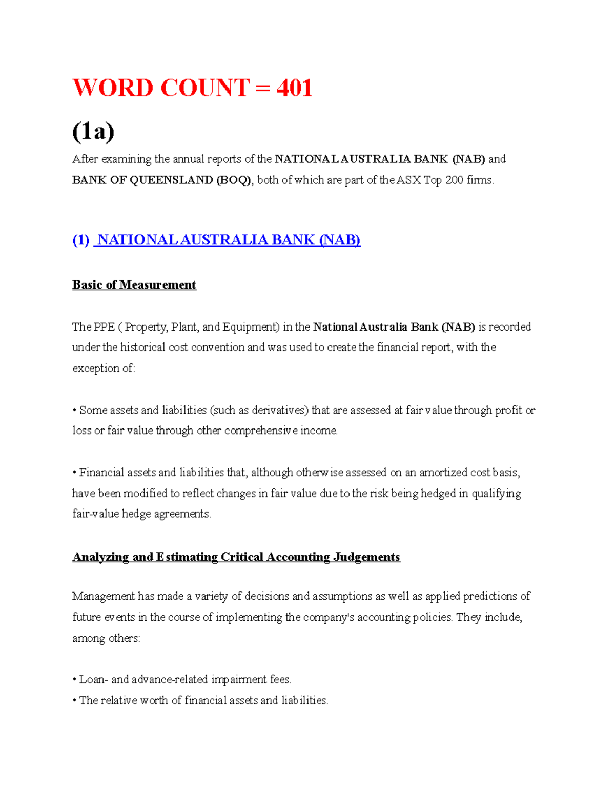 Major Assignment - TTTTTTTTTTTTTTTTTTTTTTTTTTT - WORD COUNT = 401 (1a ...