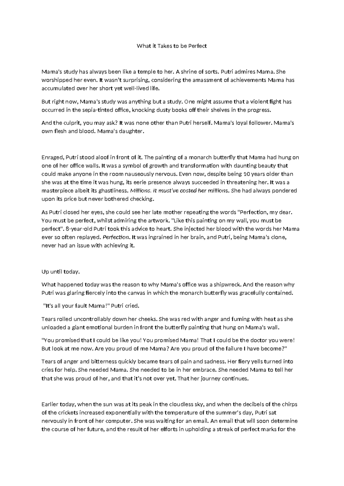 Creative writing reflection 24 25 64414 b0782d2d - What it Takes to be ...