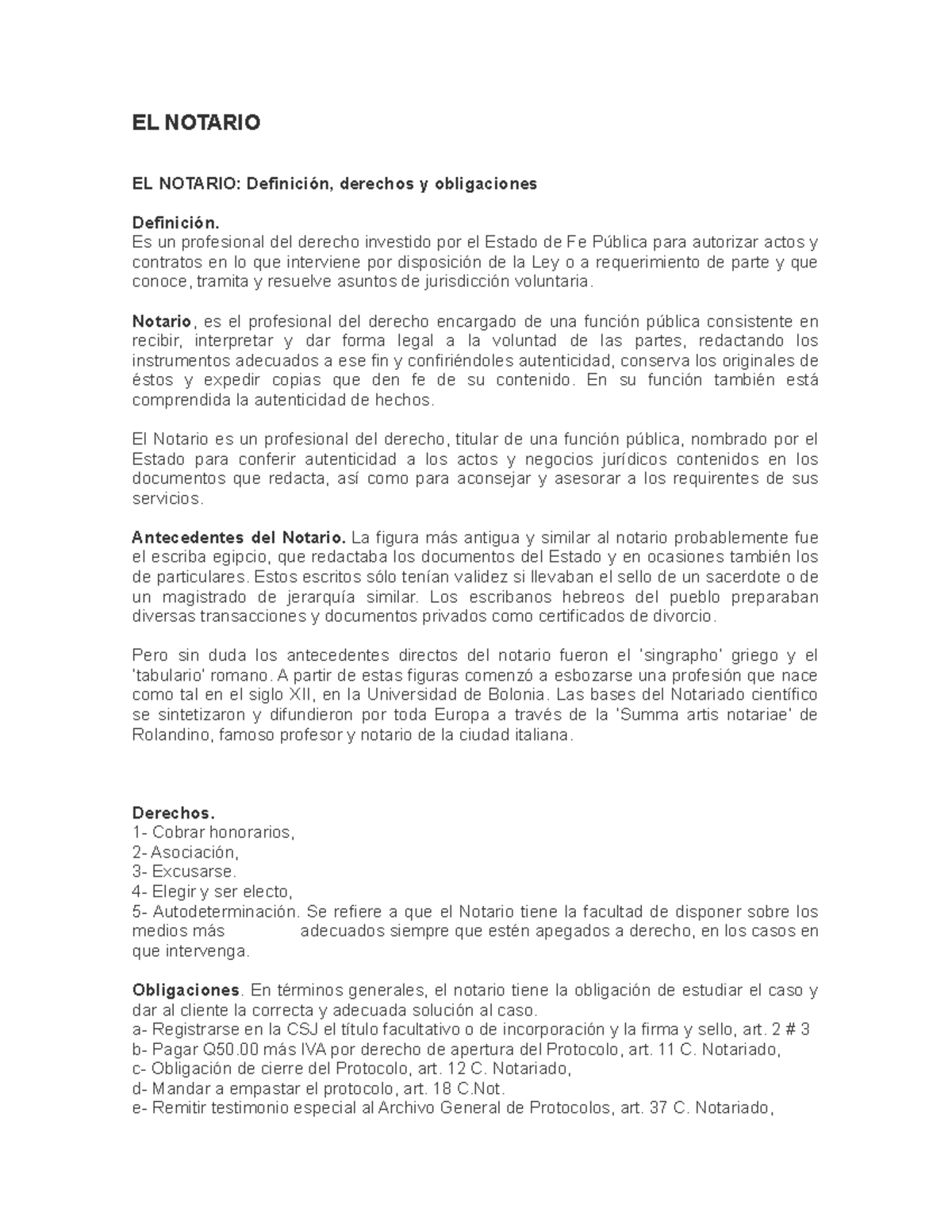 Definiciones esenciales de Derecho Notarial Guatemalteo - EL NOTARIO EL ...