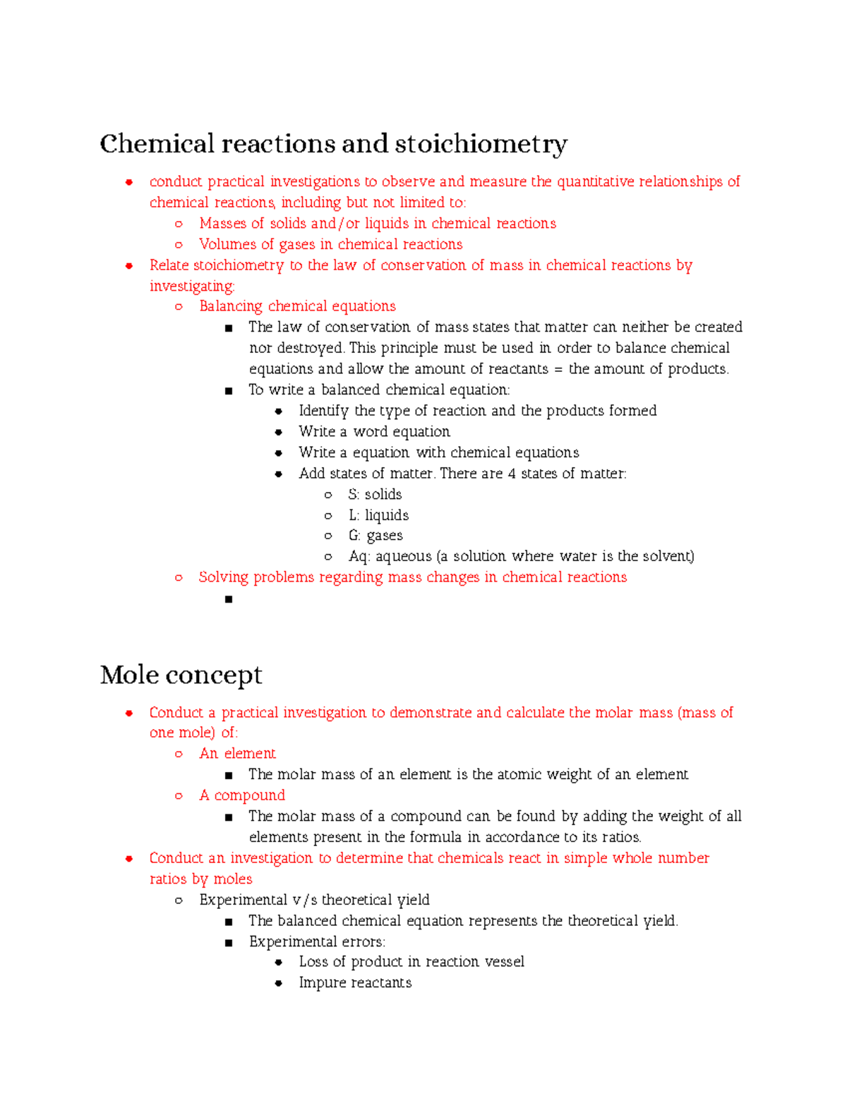 Introduction to quantitative chem notes - Chemical reactions and ...
