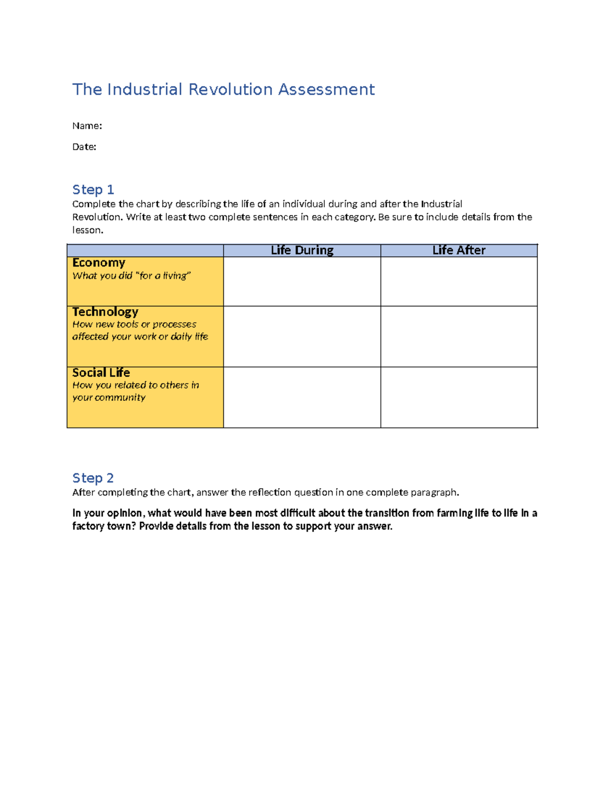 The industrial revolution wh yourname - The Industrial Revolution ...