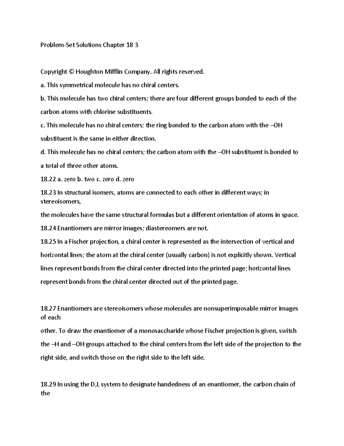 Nursing 15 - Problem-Set Solutions Chapter 18 3 Copyright © Houghton Mifflin Company. All rights ...
