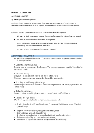 Tutorial Chapter 6 Soalan Tutorial Managing Quality Answer True