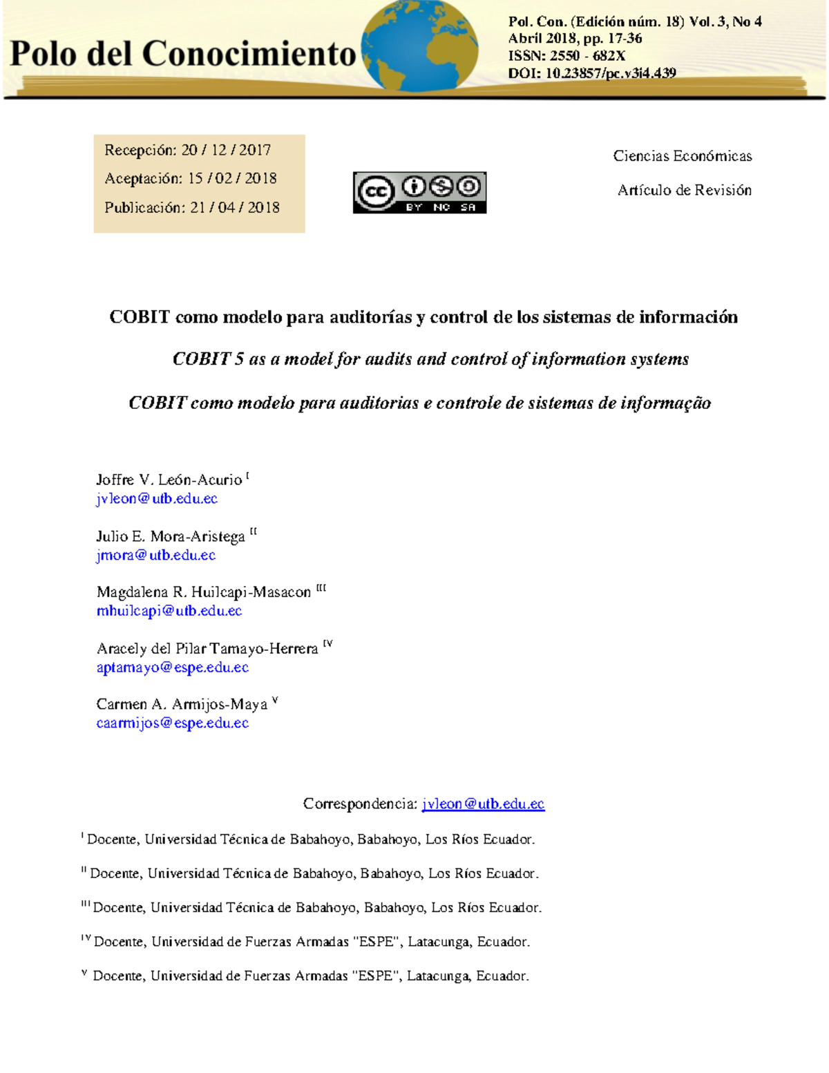 439 1051 2 PB - COURSE - Pol. Con. (Edición núm. 18) Vol. 3, No 4 Abril ...